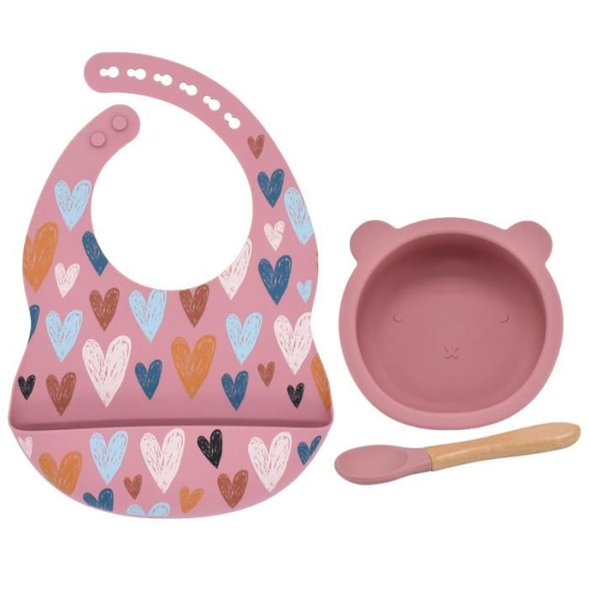 Coffret Repas Bebe,Assiette Ventouse pour Bébé,Bavoir et Cuillère en ...