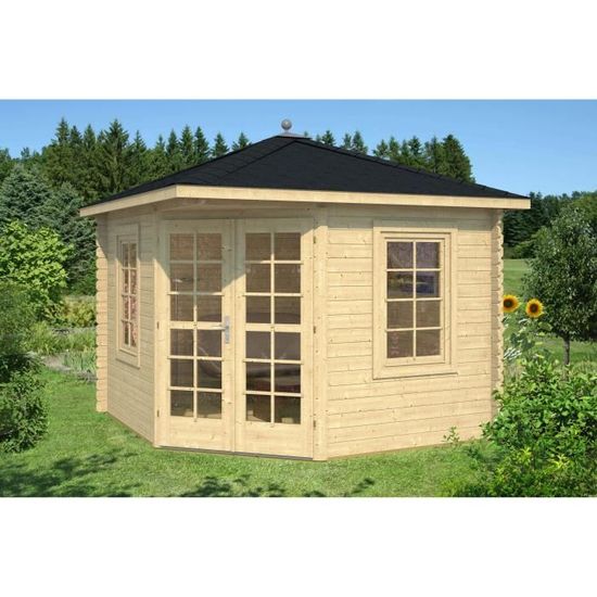Abri de jardin pentagonal Victoria-B Tenekaubandus 3x3m naturel 40mm ...
