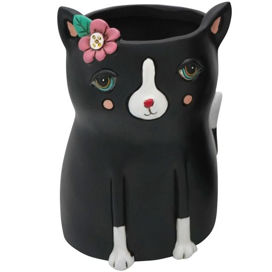 Petit Cache Pot Allen Designs - Chat noir - Cdiscount Jardin