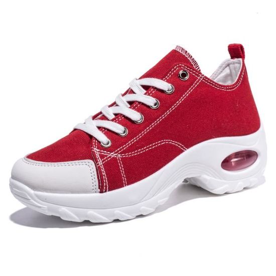 Basket Femme Chaussures De Course Rouge Noir Rouge - Cdiscount Chaussures