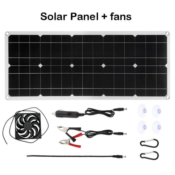 Panneau et ventilateurs--Kit de Panneaux Solaires 18V, 300W, Chargeur de Batterie Flexible ...