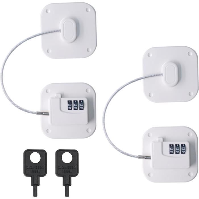 2Pcs Verrou de Réfrigérateur Avec Code,Cadenas Frigo,Bloque Porte Frigo,Verrou Frigo,Serrure ...