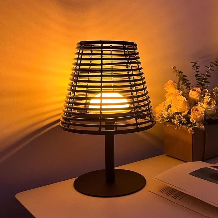 Lampe De Table Moderne Led Structure Tressée Sans Fil Lampe De Bureau ...