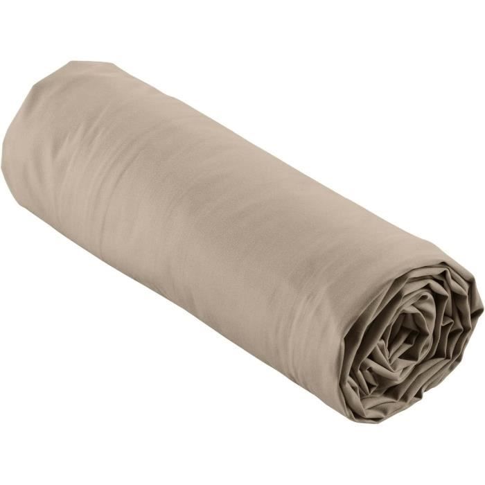 , Drap Housse (140 X 190 Cm) Percaline Sable, Percale De Coton[u1603 ...