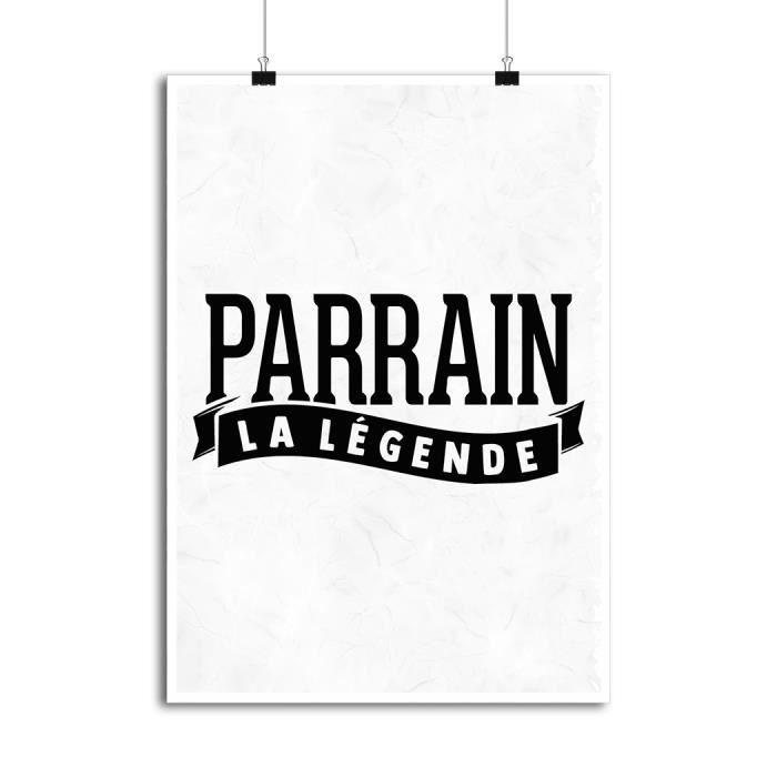 Affiche parrain la légende A3 White - Cdiscount Maison
