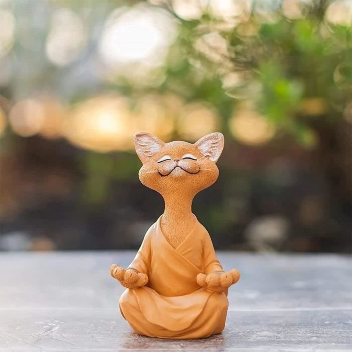 Statue de méditation Statue de Chat Zen Yoga Décoration Figure Résine ...