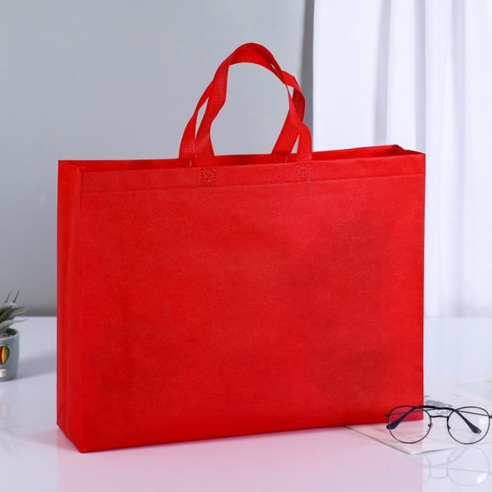 30x40x10 cm 20pc - Rouge large - Sacs Non tissés réutilisables 20 ...
