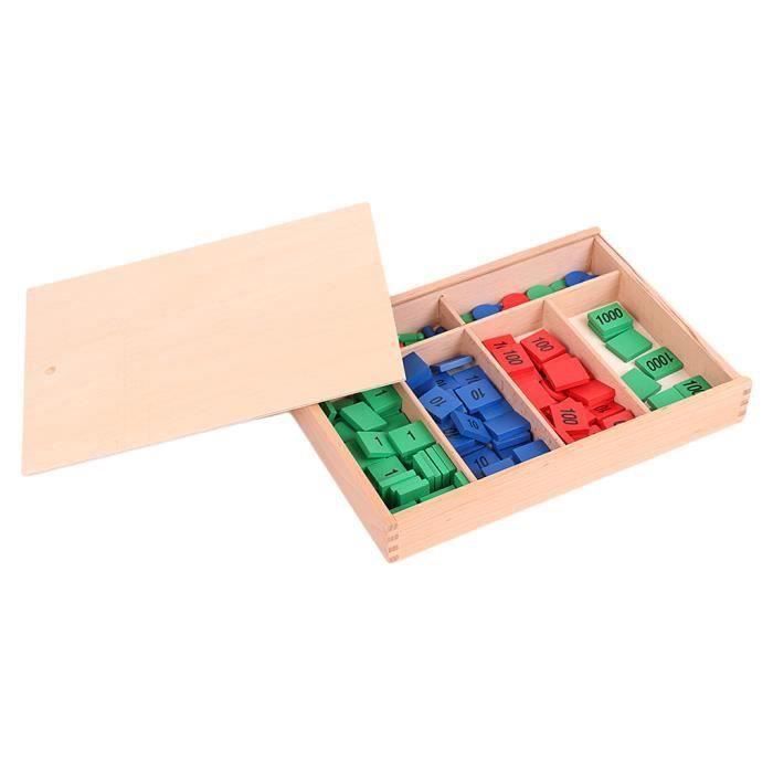 Montessori Boîte Kit Matériel Mathématiques Jouet de Comptage en Bois ...