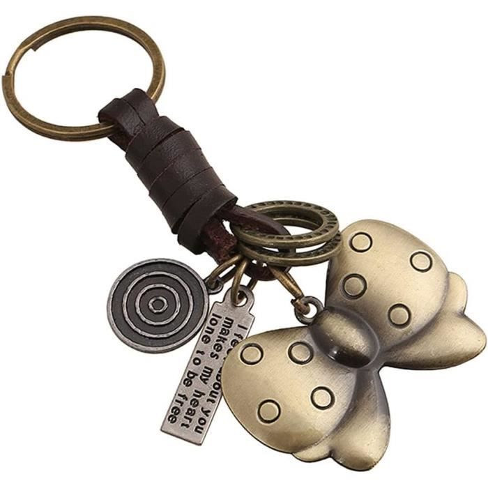 Dames Hommes Drôle Lapin Pendentif Porte-Clés En Cuir Créatif Rétro ...