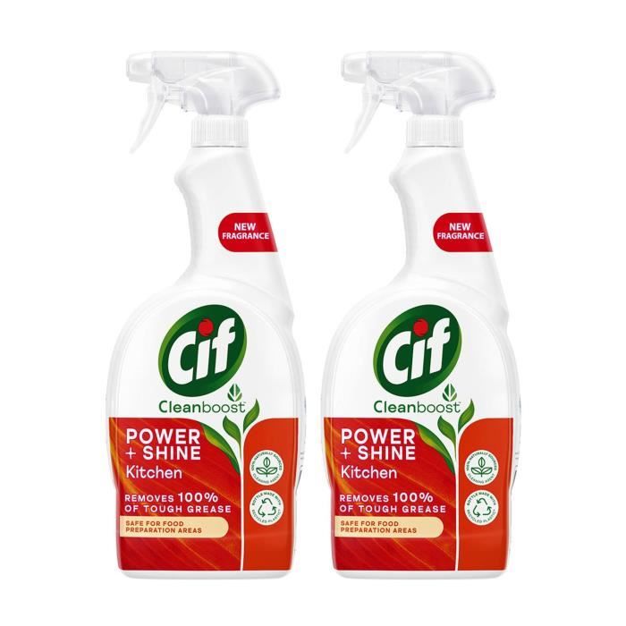 Cif Power & Shine Kitchen Ultra-Degreaser Spray 2 Pack of 700ml ...
