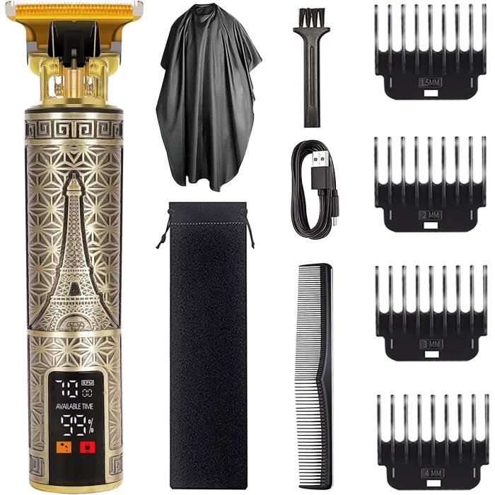 Tondeuse Cheveux Hommes Professionnel Tondeuse Barbe Homme, Sans Fil Tondeuse de Finition avec ...