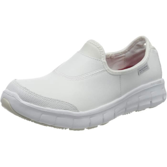 Chaussure de Santé - SKECHERS - Ferme Piste - Blanc - Cuir ...