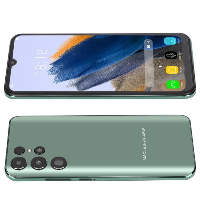 Qiilu Smartphone à écran HD de 6 Smartphone vert, écran HD de 6.6 ...