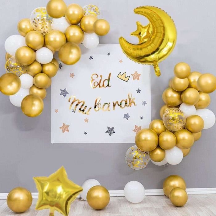 Kit Decoration Ramadan Aid Moubarak 34 Éléments - Or Gold : Frise ...