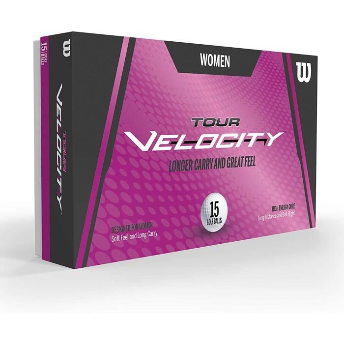 Wilson Golf Tour Velocity Distance, 15 balles, blanc, compression 70 ...