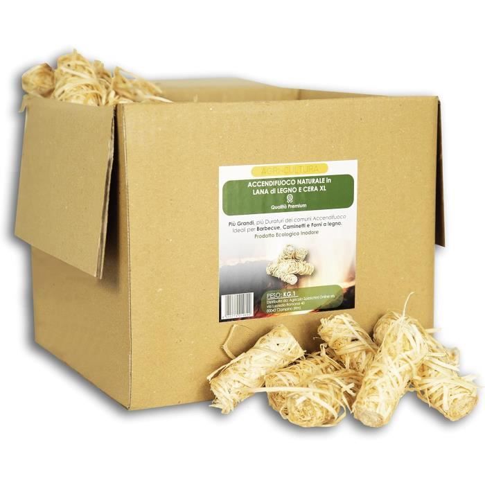 ,Allume-Feu Écologique Xl En Laine De Bois Naturelle Et Cire, Inodore ...
