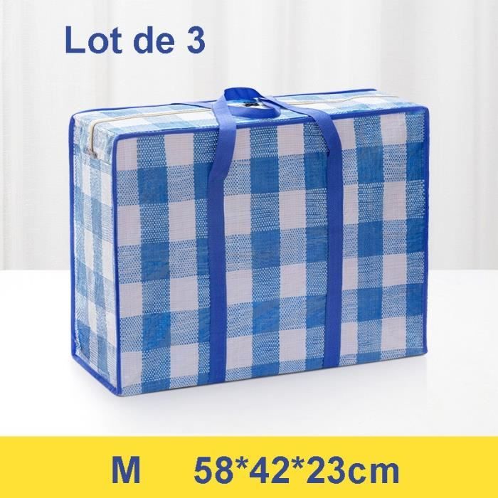 Lot de 3 Grands sacs cabas VITATA - bleu - en PP robuste et souple ...