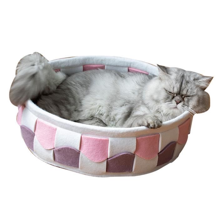 Vvikizy lit rond pour animaux de compagnie Lit rond pour chat, ligne ...