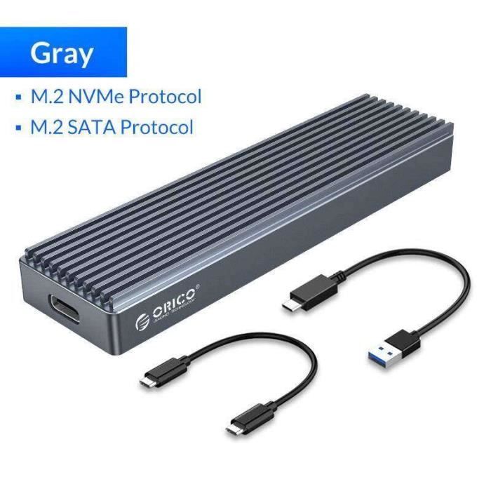 NS17406-Boîtier M.2 avec SSD vers USB Type C 3.1 en alliage d'aluminium ...