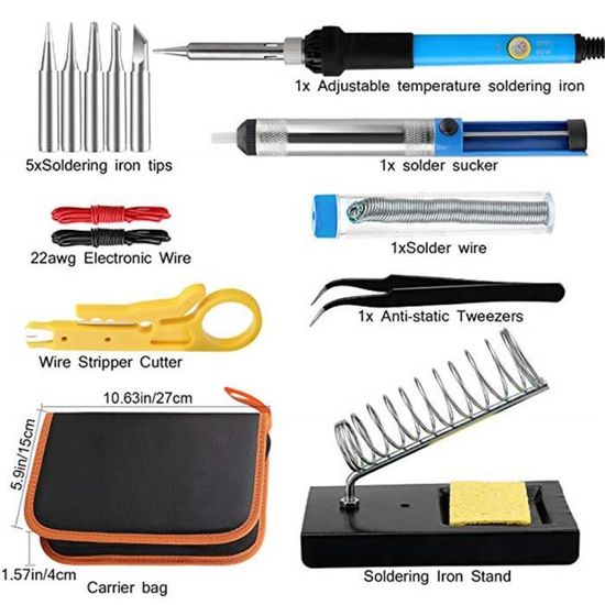 Fer à souder Kit complet Irons soudure électronique Outil 60W Température réglable module 389 ...