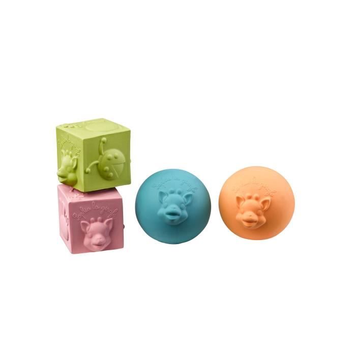 Jeu de 2 balles et 2 cubes So'Pure Sophie la Girafe - VULLI - Pour bébé ...
