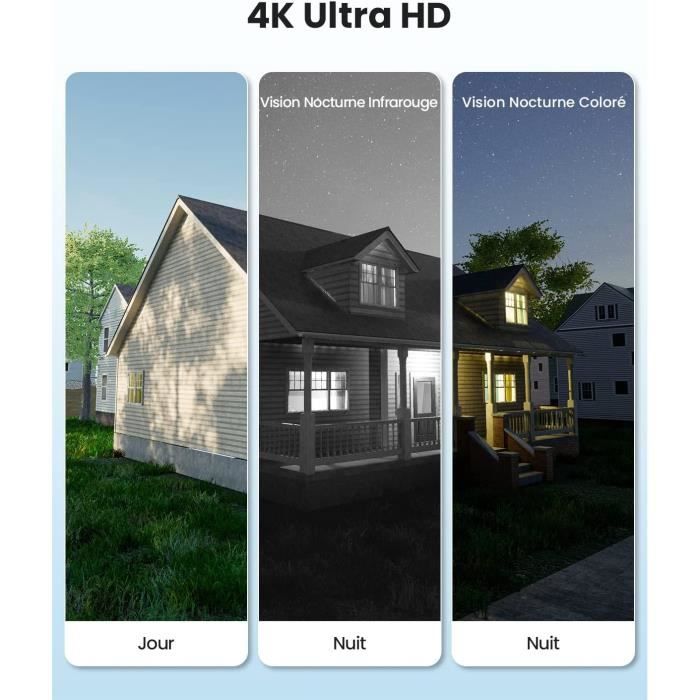 5MP PoE IP Caméra de Surveillance Extérieure,FOV 103° Caméra Dôme ...