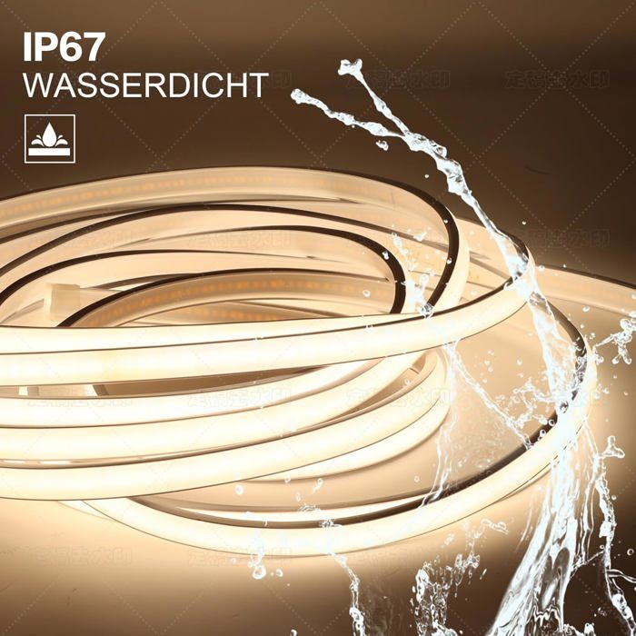 Ruban LED COB Puissant 220V 230V 5M Blanc IP67 Etanche avec Prise Bandeau Lampe LED 5 Metre ...