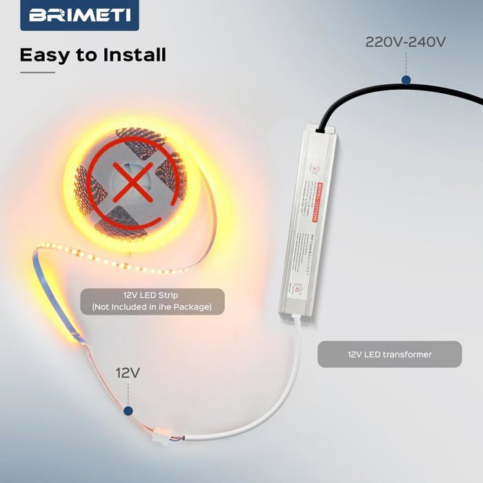 Transformateur 220V 12V LED Driver 60W Etanche IP67 Extérieur Transfo ...