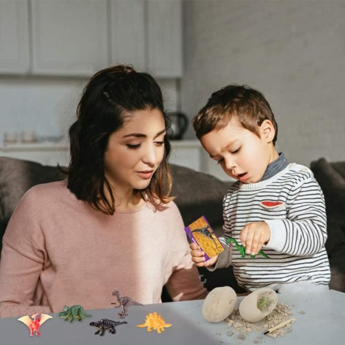 Jouet - Dino Egg Dig Kit - 12 œufs - Outils inclus - Pour enfants 6-9 ...