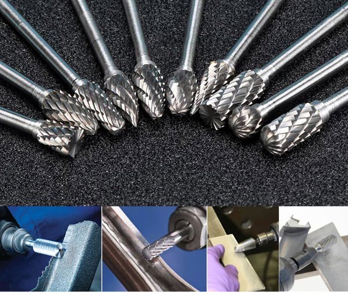 10Pcs Fraise Metal pour Fraiseuse 3mm Double Coupe de Tungstène Fraises ...