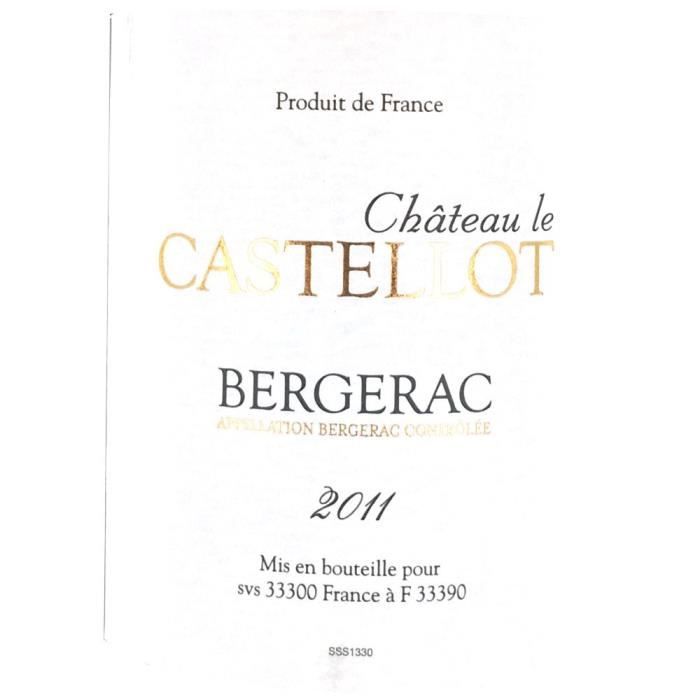 Château Le Castellot 2011 Bergerac rouge x6 - La cave Cdiscount