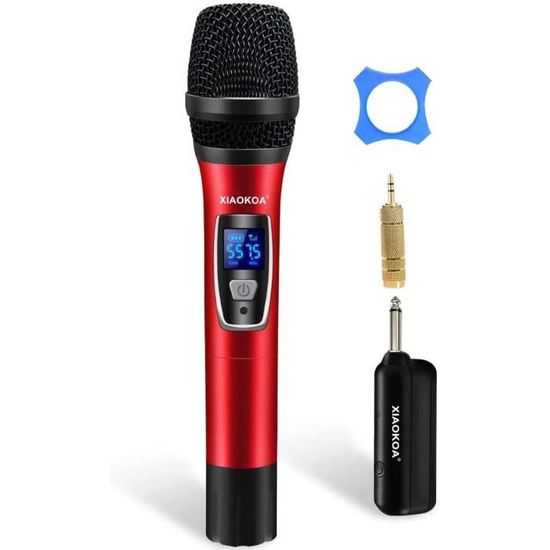 Wireless Microphone,Microphone Sans fil UHF,Microphone Portable avec ...