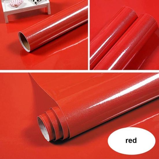 Papier peint,Red-2M x 40CM--Papier Peint Auto-adhésif Européen En Pvc ...