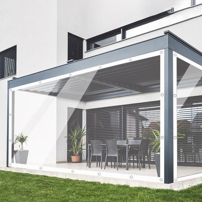 Ezcasch 2x2m Bâche Transparente avec Œillets, 420g/m² PVC Bache ...