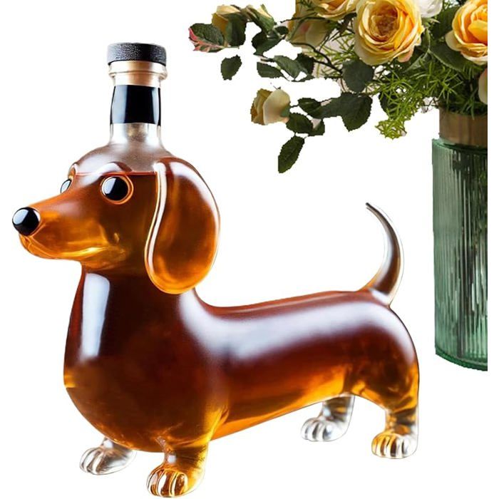 Bouteille De Whisky Dckhund Chien Verres De Whisky En Forme Chien 3D ...
