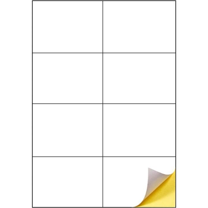 50 Feuilles A4 Papier Autocollant Imprimante Étiquettes Autocollant ...