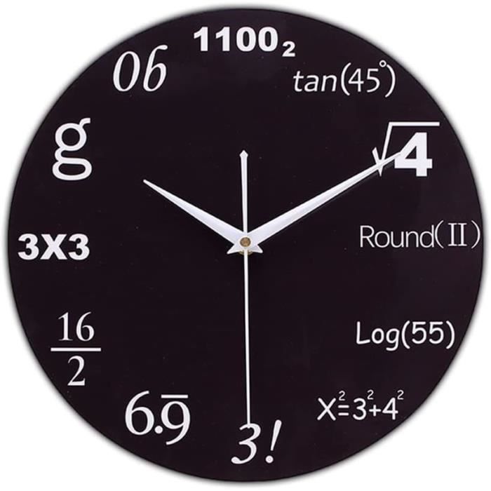 Horloge Murale Chiffres Mathématiques, Horloge Murale En Bois Horloge ...