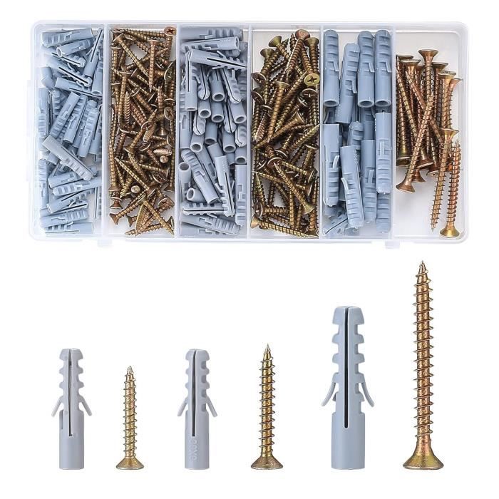 249 Pièces Vis Et Chevilles Set, Chevilles D'Expansion Et Vis ...
