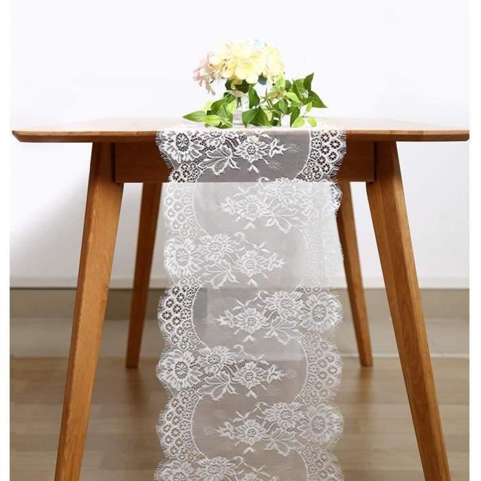 35cm x 300cm chemin de table en dentelle blanche, ceinture de chaise ...
