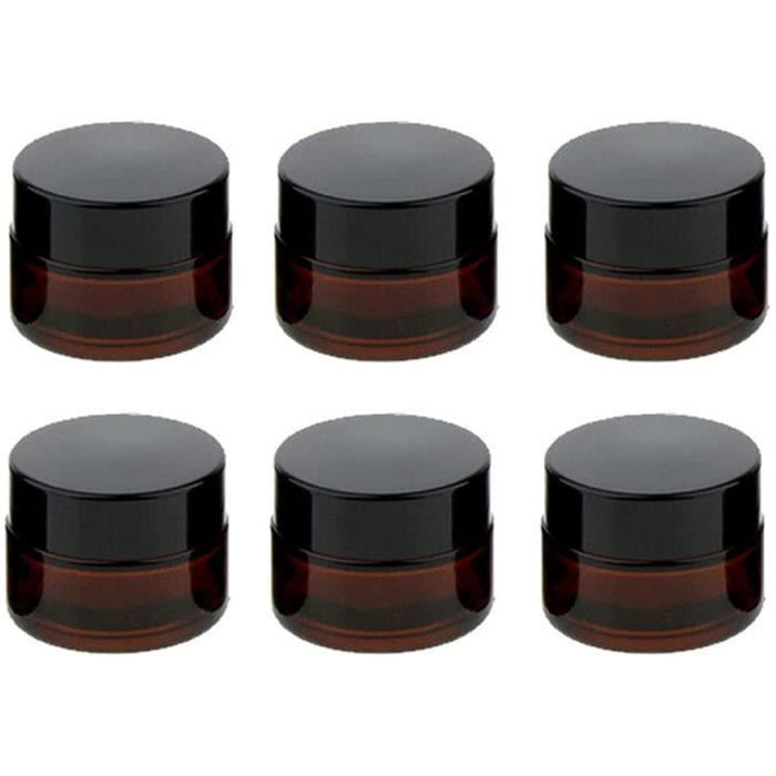 6Pièce 5ml Vide Pots Cosmétiques,Ambré Pots en Verre,Vide avec ...