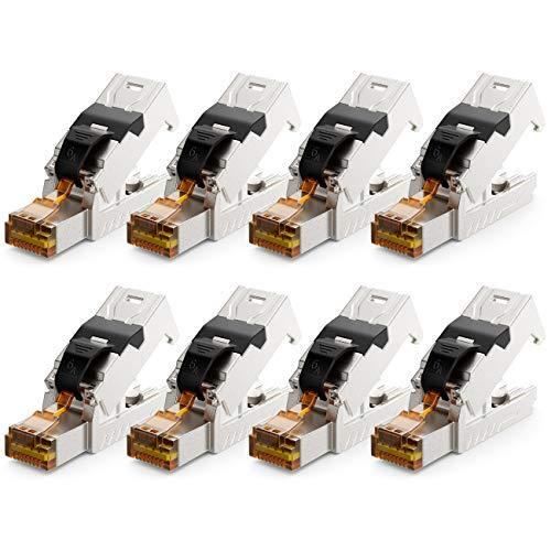 DeleyCON 8X Cat 6a Connecteur Réseau RJ45 avec Connexion LSA sans ...
