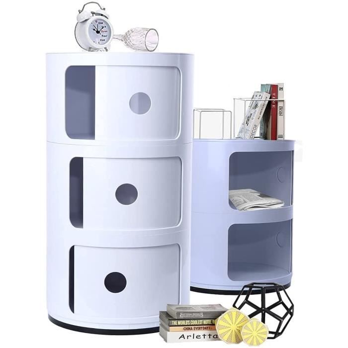 Table de chevet à 3 tiroirs componibili meuble de rangement blanc crème ...