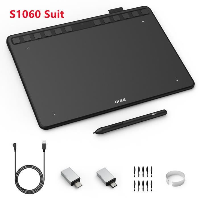 Tablette Graphique - UGEE - 10 pouces - Stylet sans fil - Pression 8192 niveaux - Sans batterie ...