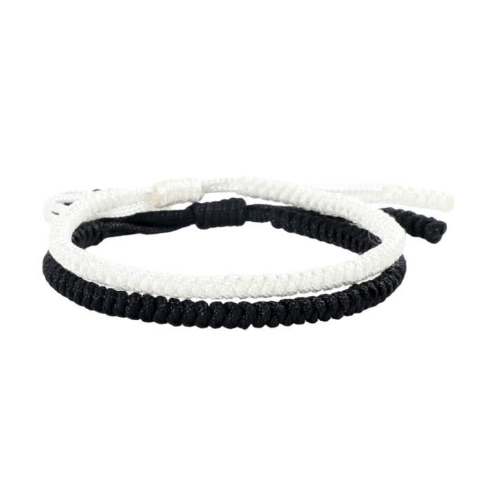 Bracelet tressé en corde fait à la main ensemble de 2 pièces couleur ...