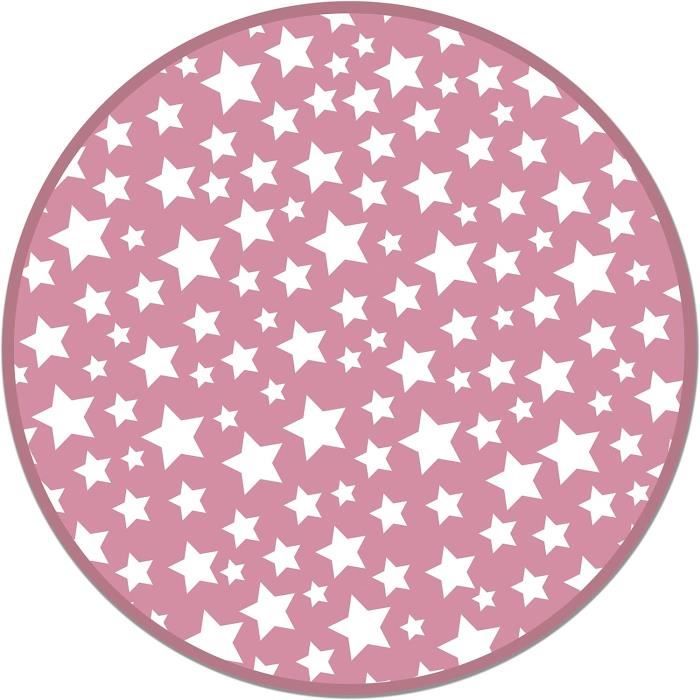 Tapis Du Sol Vinyle Étoiles Rose Rond 150X150 Cm - Tapis De Cuisine En ...
