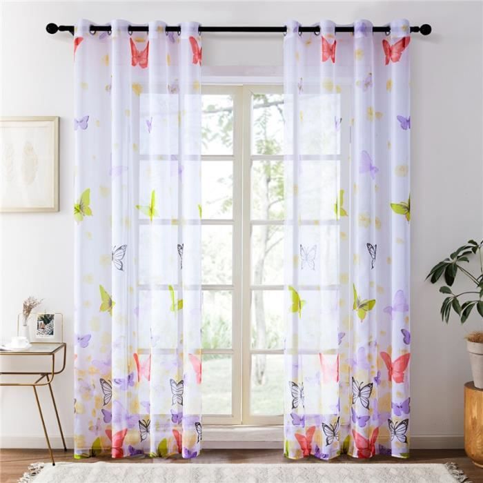 Photophore - Lanterne A Bougie JUSLW Colorful Butterfly Sheer Curtains ...