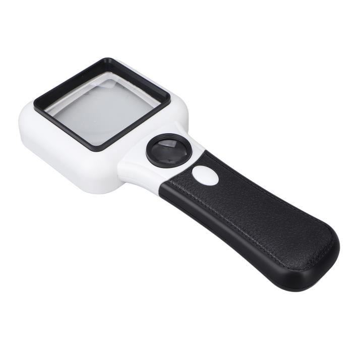 Loupe à main portable 5X 45X avec 3 LED 1 UV - DILWE - pour lecture et ...