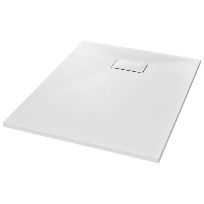Bac de douche rectangulaire XIO SMC Blanc 100 x 80 cm - Seuil bas et ...