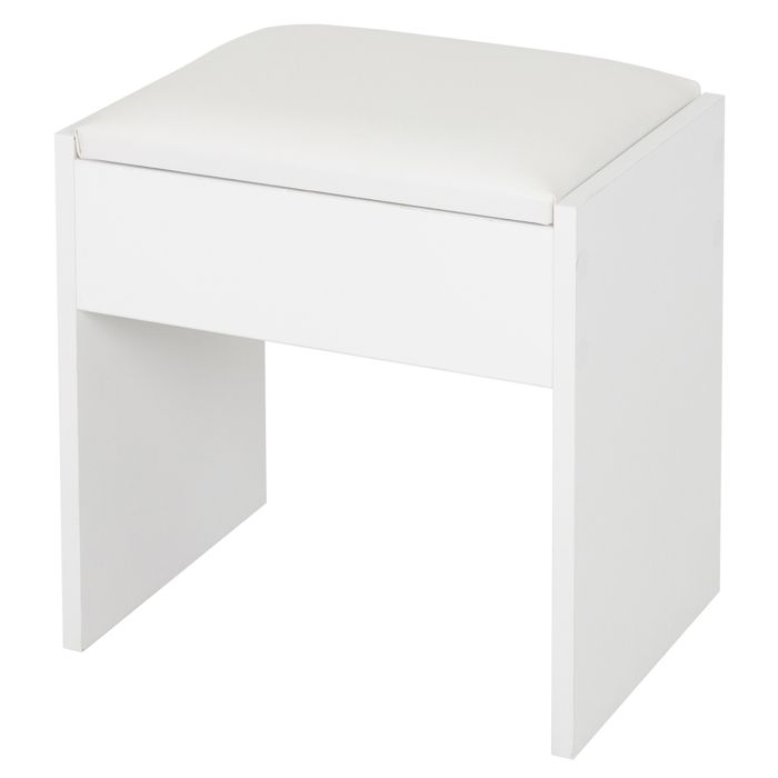 ECD Germany Tabouret de Coiffeuse, Blanc, 40x43x29,5 cm, Design Élégant ...