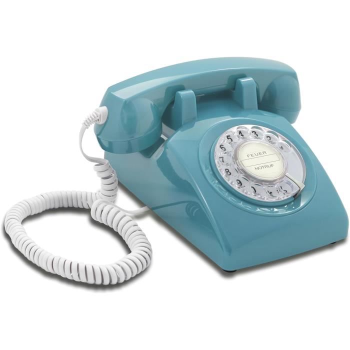 Opis 60S Cable: Téléphone Fixe Vintage Filaire Avec Cadran Rotatif Et ...
